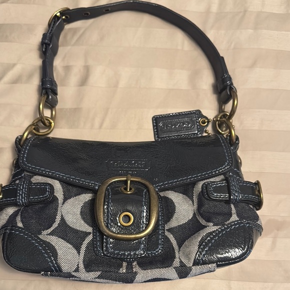 Coach | Bags | Coach Blue And Gray Mini Bag | Poshmark